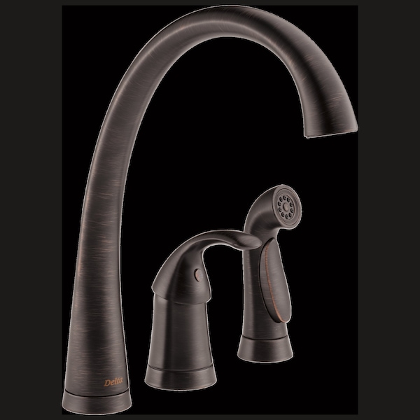 Delta Pilar Single Handle Kitchen Faucet with Spray 4380-RB-DST | Zoro