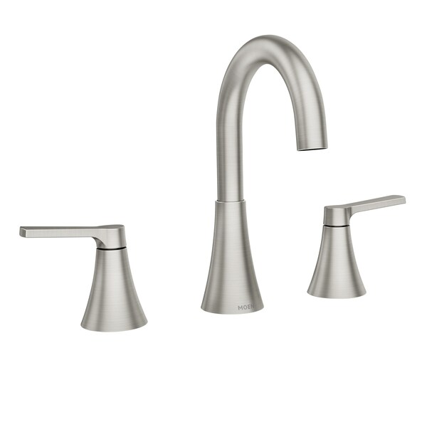 Moen Mikah Two-Handle High Arc Bathroom Faucet in Spot Resist Brushed ...