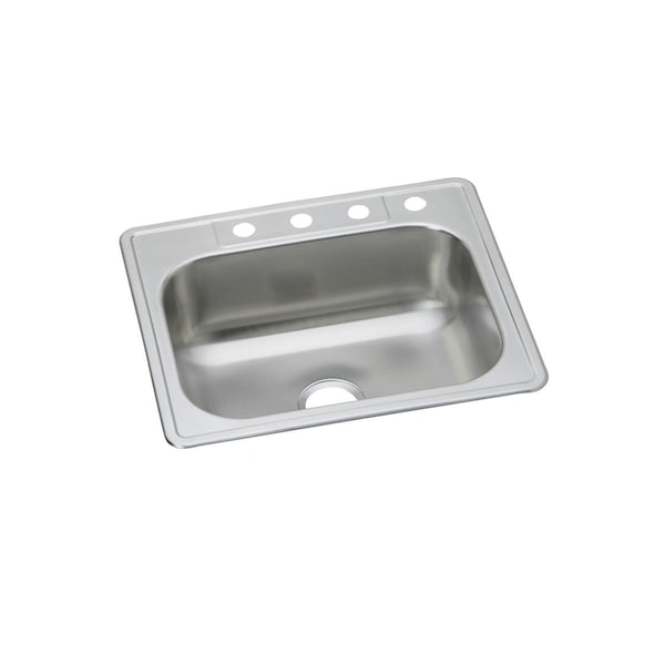 Elkay Dayton Stainless Steel Single Bowl Top Mount Sink W/ J Channels ...