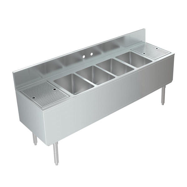 Elkay Underbar Compartment Sinks - Four Compartment UB-4C48X24X | Zoro