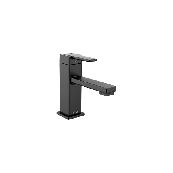 Moen 90 Degree One-Handle Bathroom Faucet in Matte Black S6710BL | Zoro