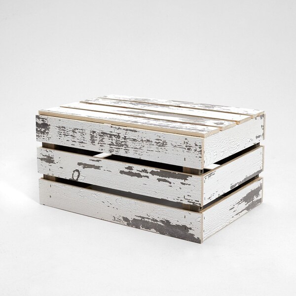 Timeline Wood Crate, Distressed White 961 | Zoro
