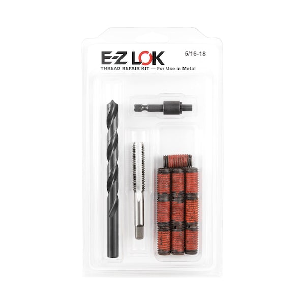 E-Z Lok Thread Repair Kit for Metal - Standard Wall - 5/16-18 x 1/2-13 ...