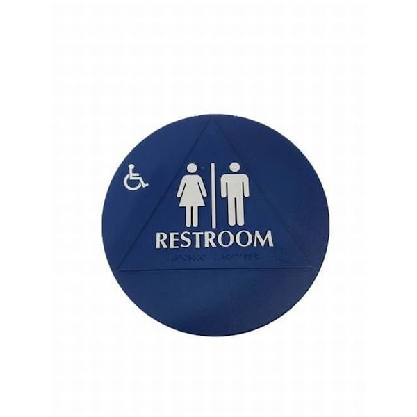 Don-Jo Blue Restroom with Man, Woman, and Wheelchair Bathroom Sign CHS3 ...