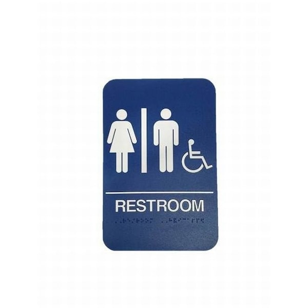 Don-Jo Men / Women / Handicap ADA Blue Bathroom Sign HS907032 | Zoro