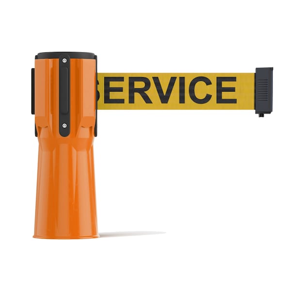 Montour Line Retractable Belt Barrier Cone Mount Orange Case 9ft. Serv ...