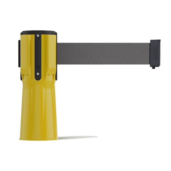 Montour Line Retractable Belt Barrier Cone Mount Yellow Case 11ft. Dk ...