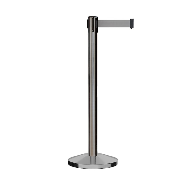 Montour Line Stanchion Belt Barrier Sat.Steel Post 7.5ftLt Gry Belt ...
