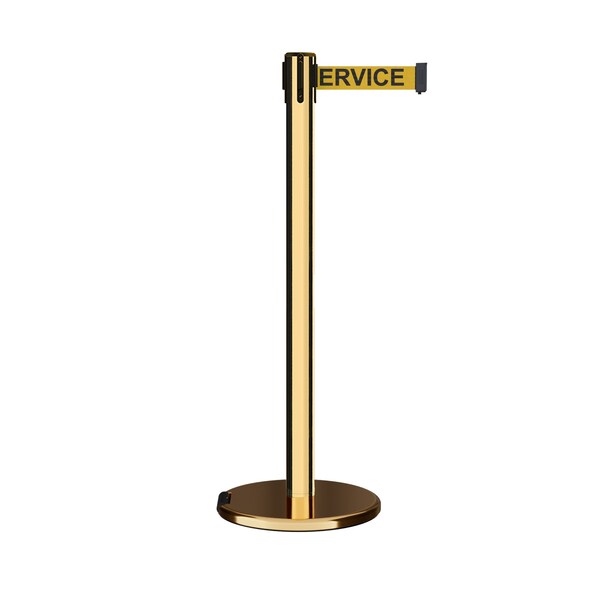 Montour Line Retractable Belt Rolling Stanchion, 2.5ft Pol.Brass Post 7 ...