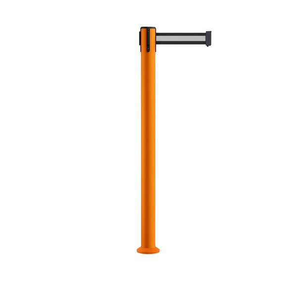 Montour Line Stanchion Belt Barrier Fixed Base Orange Post 9ft.Black/Wh ...