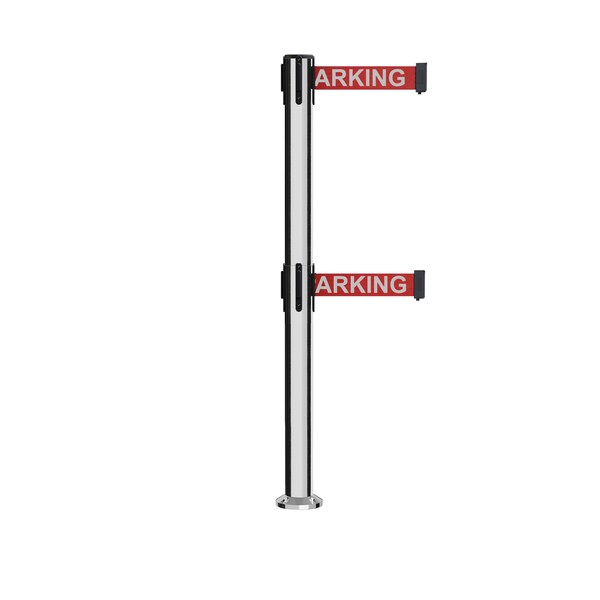 Montour Line Stanchion Dual Belt Barrier Fixed Base Pol.Steel Post 11ft ...