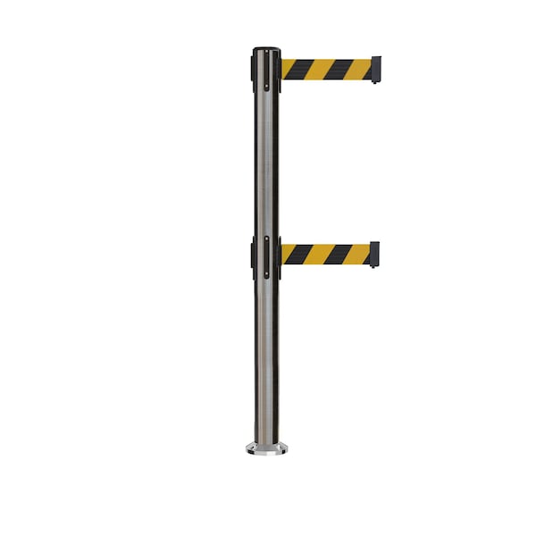 Montour Line Stanchion Dual Belt Barrier Fixed Base Sat.Steel Post 7 ...