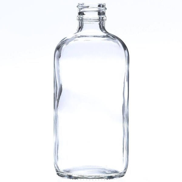 Tricorbraun 8 Oz Flint Round Glass Boston Round, 24-400 Gpi Neck Finish ...