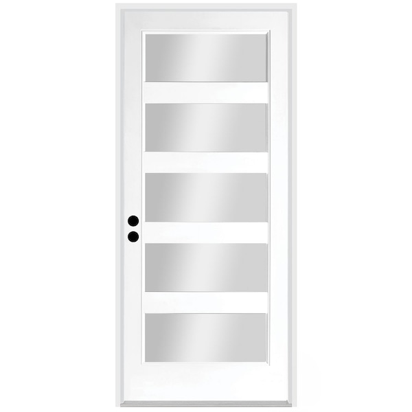Codel Doors 32" x 96" Primed White Contemporary Flush-Glazed Exterior ...