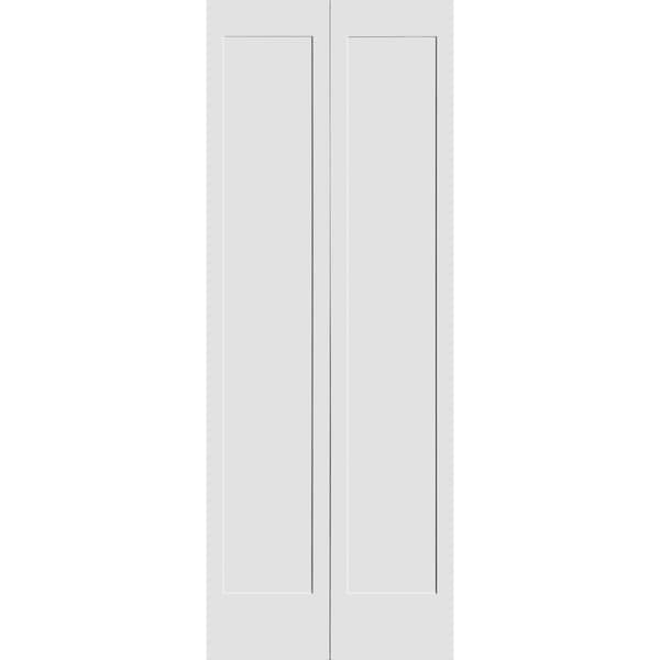 Codel Doors 30" x 80" Primed 1-Panel Shaker Bifold Door and Hardware ...