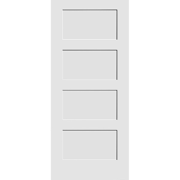 Codel Doors 26" x 80" Primed 4-Panel Equal Panel Interior Shaker Slab ...