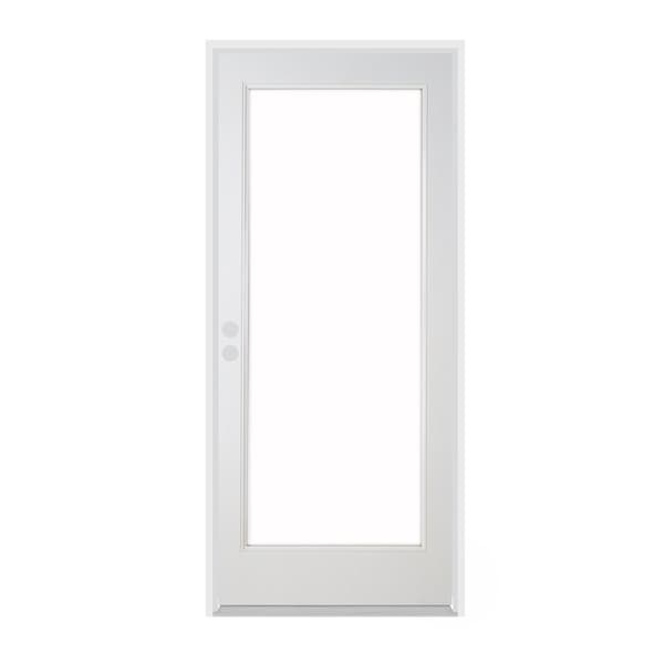 Codel Doors 36" x 80" Primed White French Exterior Fiberglass Door ...