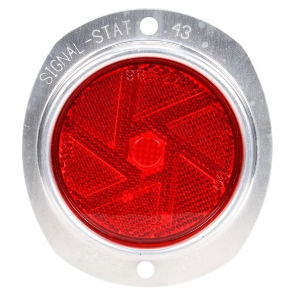Truck-Lite Signal-Stat, Armored, Round, Red, Reflector, Silver Aluminum ...