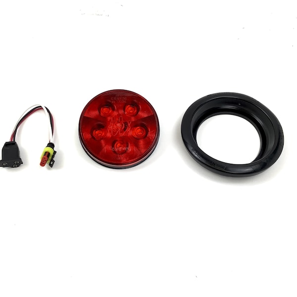 Truck-Lite Super 44, LED, Red, Round, 6 Diode, Stop/Turn/Tail, Fit 'N ...