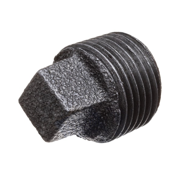 Usa Industrials Plug Black-Coated Malleable Iron Pipe Fittings, 1/2 ...