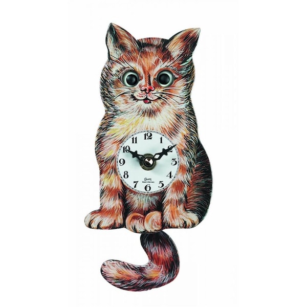 River City Cuckoo Butters the Cat - Moving Eyes Cat Clock with Tail ...