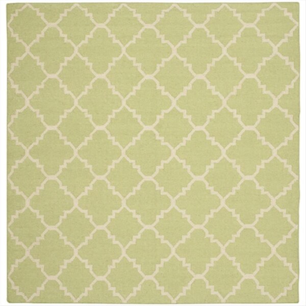 Safavieh 8 Ft. X 8 Ft. Square Contemporary Dhurries- Light Green And ...
