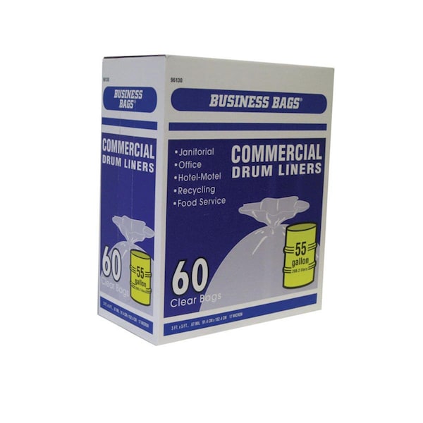Berry Plastics 55 gal Commercial Drum & Can Liners Twist Tie, 60PK ...