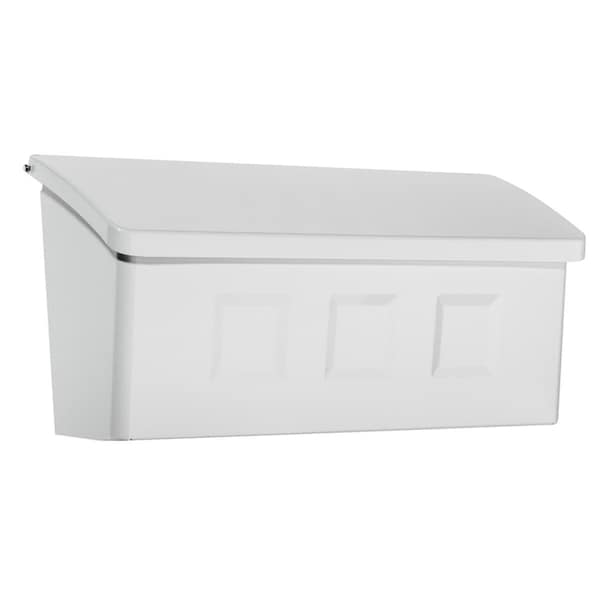 Swivel Wayland Galvanized Steel Wall-Mounted White Mailbox, 4.13 x 14. ...