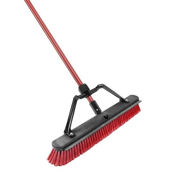 Libman Libman 1004616 24 in. 1230 Push Broom with Squeegee; Red & Black ...