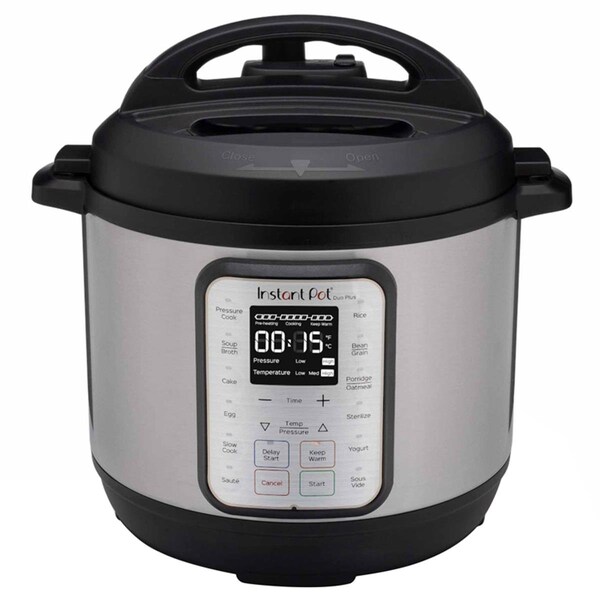Instant Pot 8 qt. Duo Plus Stainless Steel Pressure Cooker Black ...