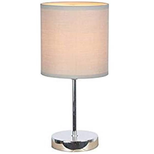Star Brite Chrome Basic Table Lamp with Gray Shade ST2519696 | Zoro
