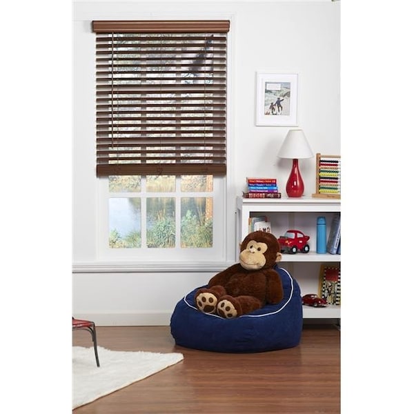 Safe Styles Safe Styles UBJ46X72BK 2 in. Cordless Faux Wood Blind; Dark ...