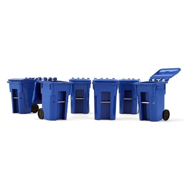 First Gear Trash Bins in Blue Sturdy Plastic Opening Lid, 14 Years ...