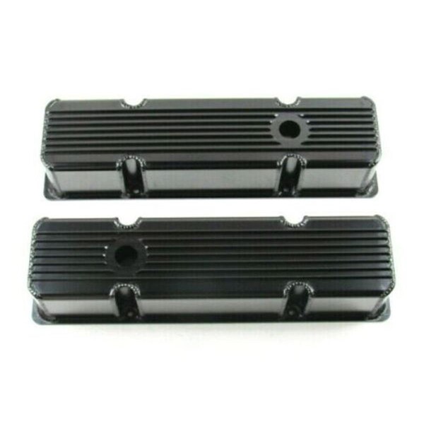 Absurdo Tall Aluminum Finned Valve Cover with Holes for 1958-1987 SBC ...