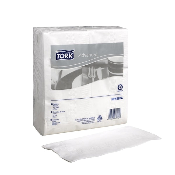 Tork NP528PA PEC White Fold 2-Ply Tork Advanced Dinner Napkin, 2800PK ...