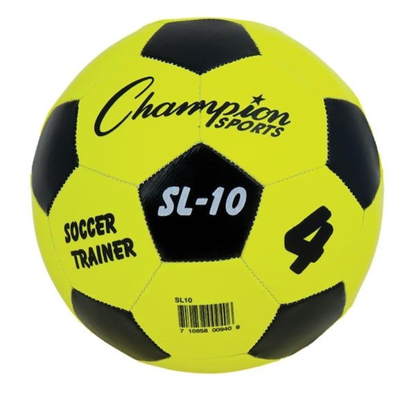 Champion Sports Trainer Soccer Ball, Yellow & Black - Size 4 SL10 | Zoro