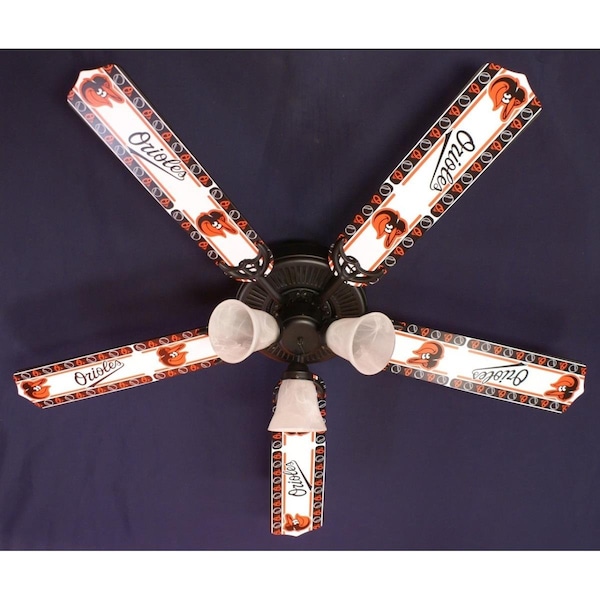 Lightitup 52 in MLB Baltimore orioles Baseball Ceiling Fan LI983601 | Zoro