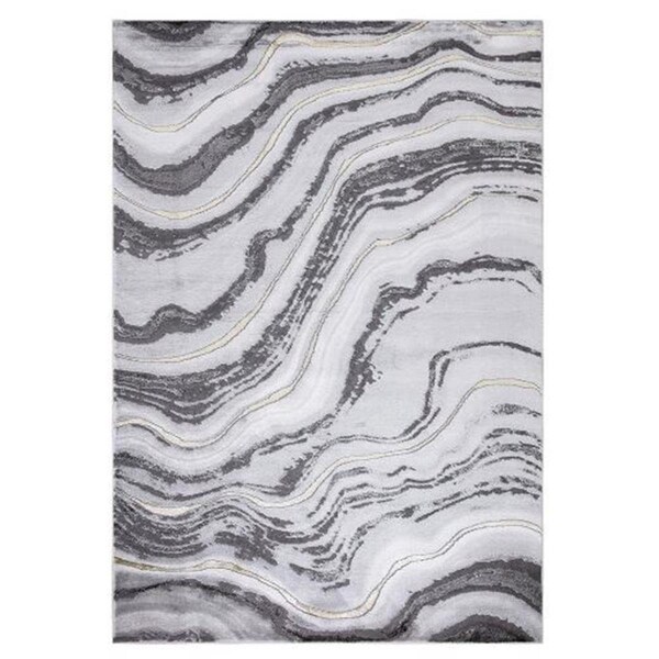 Pisos 5 x 7 ft. Marble Abstract Area Rug, Gray PI2545973 | Zoro