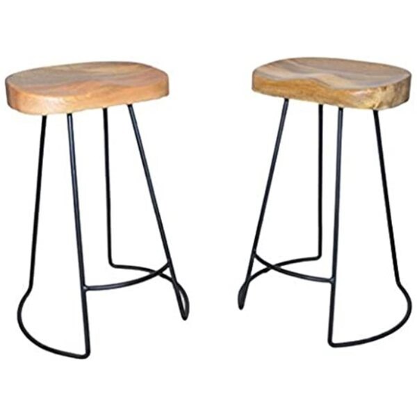 Kd Cajonera 25 in. Saga Counter Stool Natural & White - Set of 2 ...