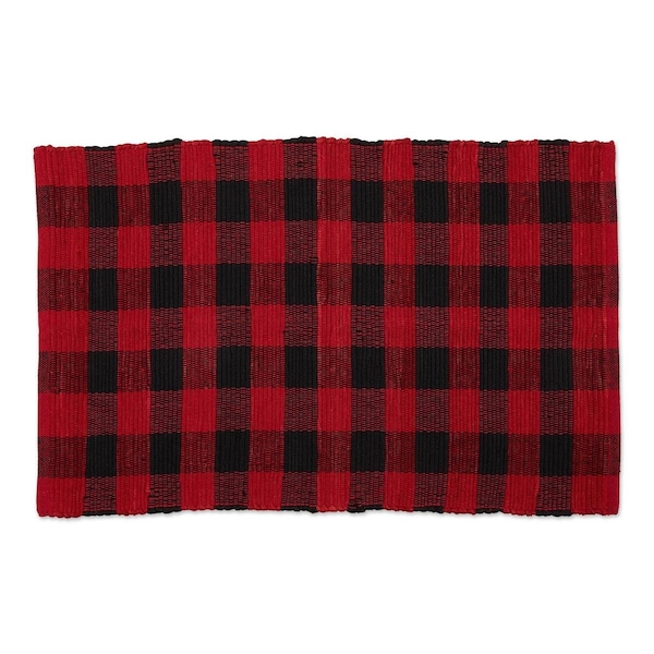 Made4Mansions Red & Black Buffalo Check Rag Rug, 26 x 40 cm MA2567214 ...