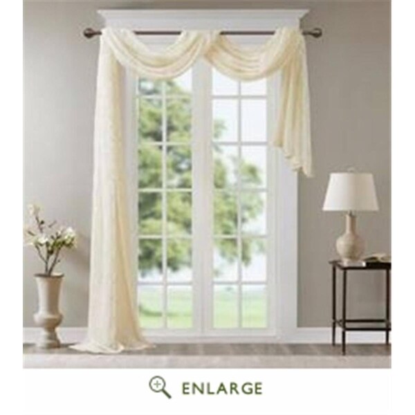 Madison Park 50 x 216 in. Irina Diamond Sheer Embroidered Window Scarf ...