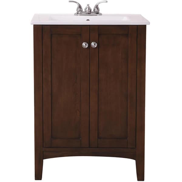 Elegant Lighting 24 in. Mod Single Bathroom Vanity SetAntique Coffee VF ...