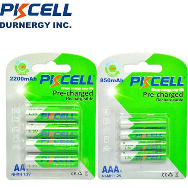 Pkcell 1.2V Precharged Low Self Discharge Rechargeable AAA Battery with ...