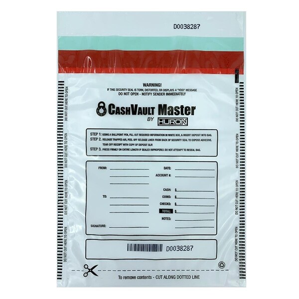 Huron 9 x 12 in Level 2 Tamper Evident Bag Clear 100PK HASZ0071 | Zoro