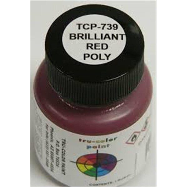 True Color Paint High Gloss Brilliant Red Poly 1 oz Paint TCP739 | Zoro