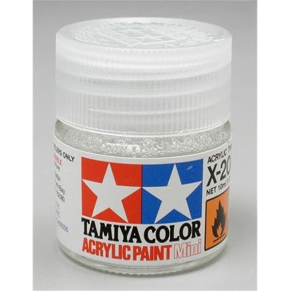 Tamiya Paint TAM81520 Tamiya Mini XF-20A Arcylic Glass Jar Thinner ...