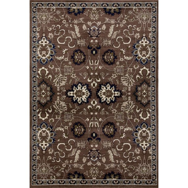 Standalone 2 x 3 ft. Arbor Collection Bouquet Woven Area Rug, Brown ...