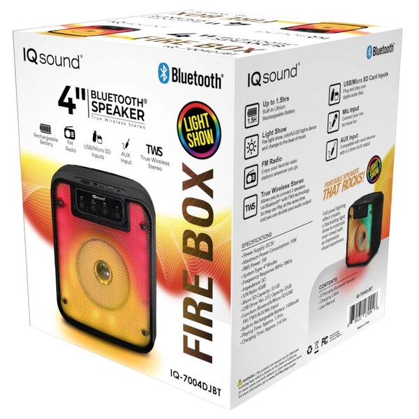 Super Sonic Supersonic 4' Bluetooth Speaker FIRE BOX with TWS and LED ...