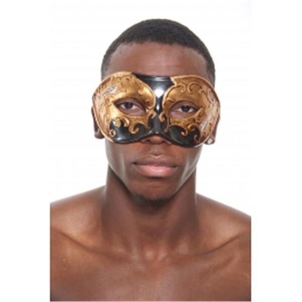 Kayso Musical Plastic Venetian Masquerade Mask Black Gold PM015BKGD | Zoro