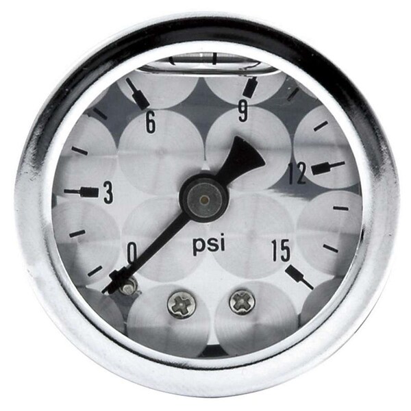 Vortex 1.5 in. Dia. 0-15 PSI Liquid Filled Turned Face Pressure Gauge ...